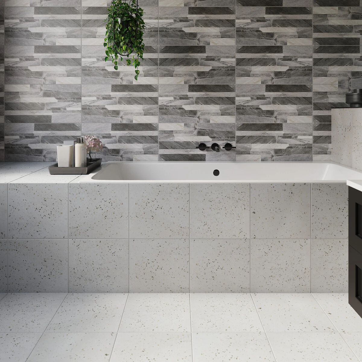 Tosca Dark Grey Split Face Effect Wall Tiles (30x60cm)