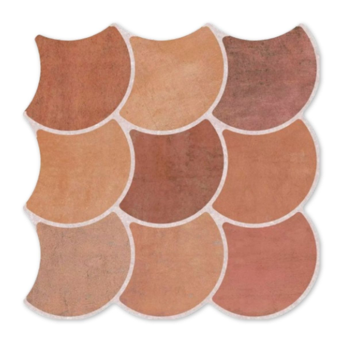 Scales Terracotta Matt Mix 30.7x30.7cm | Tile Warehouse