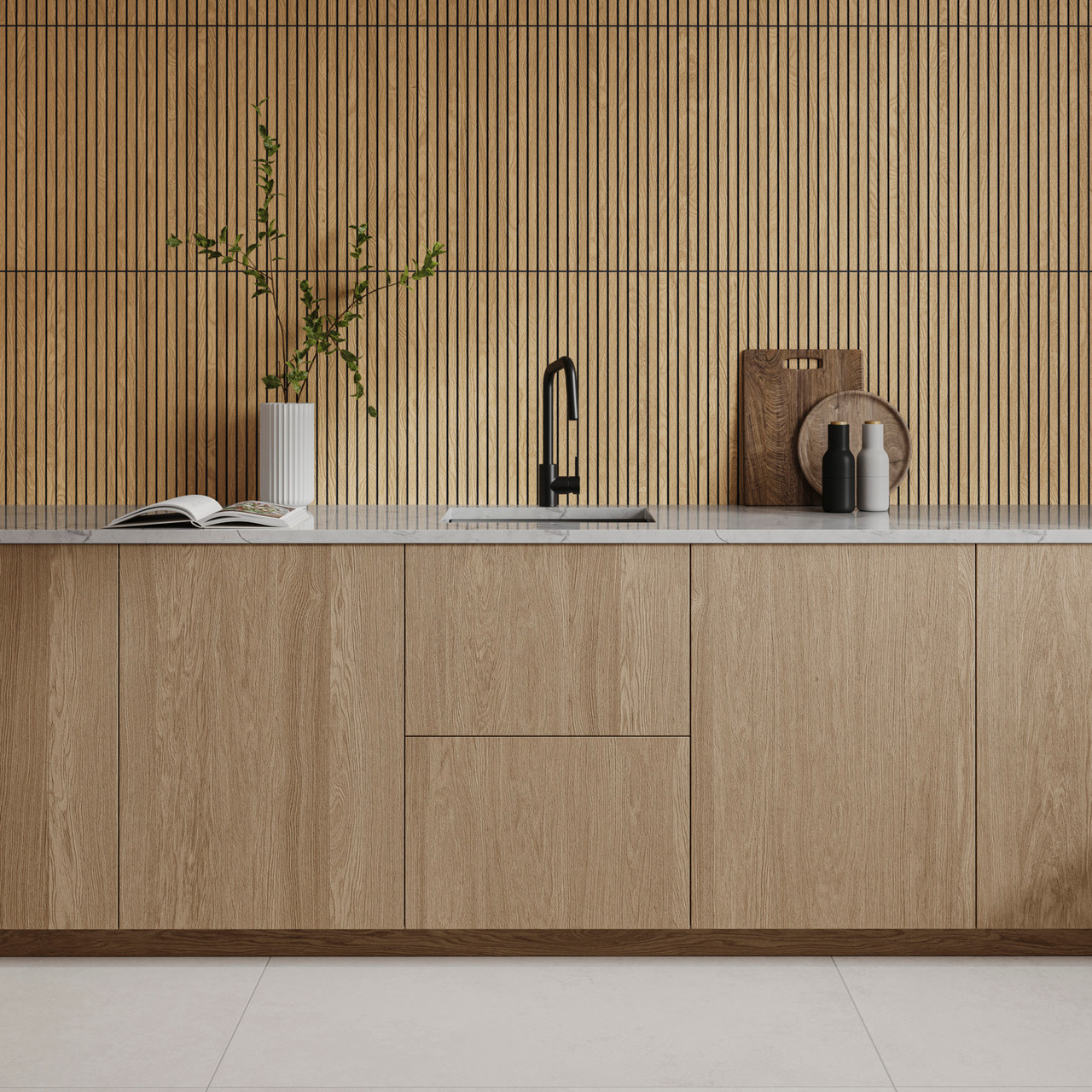 Boseli Oak Wood Panelling Effect Tile (30x60cm) | Tile Warehouse