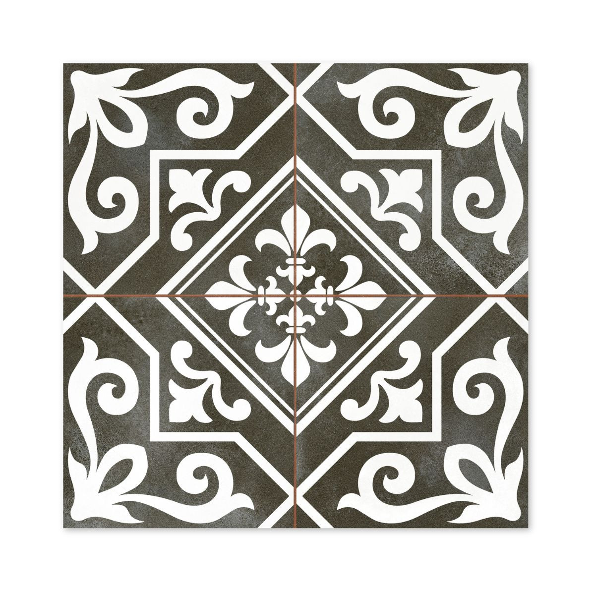 Nostalgia Black Pattern Tile (45x45cm) | Tile Warehouse