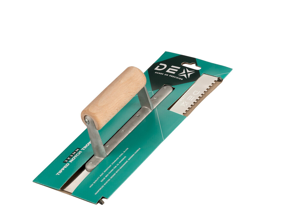 DEX Tipped Notch Trowel 3x3mm | Tile Warehouse