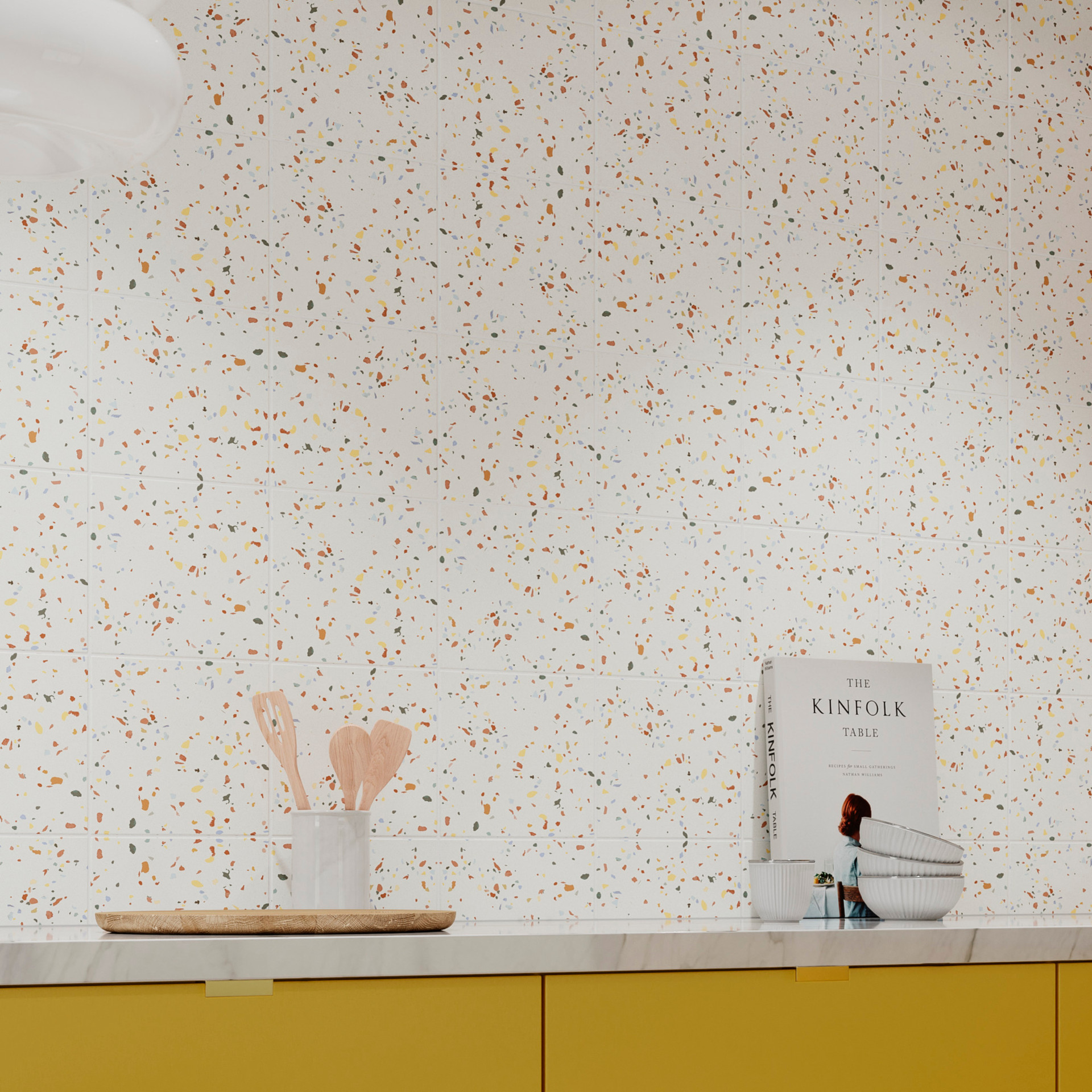 Rialto White Terrazzo Effect Tiles 20x20cm | Tile Warehouse