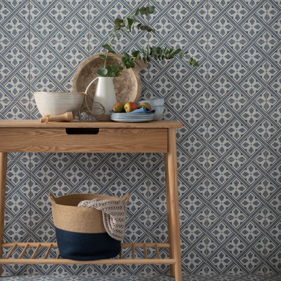 Courtland Blue Pattern Tiles 33x33cm | Tile Warehouse