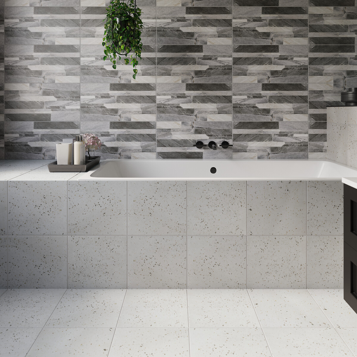 Tosca Dark Grey Split Face Effect Wall Tiles (30x60cm)