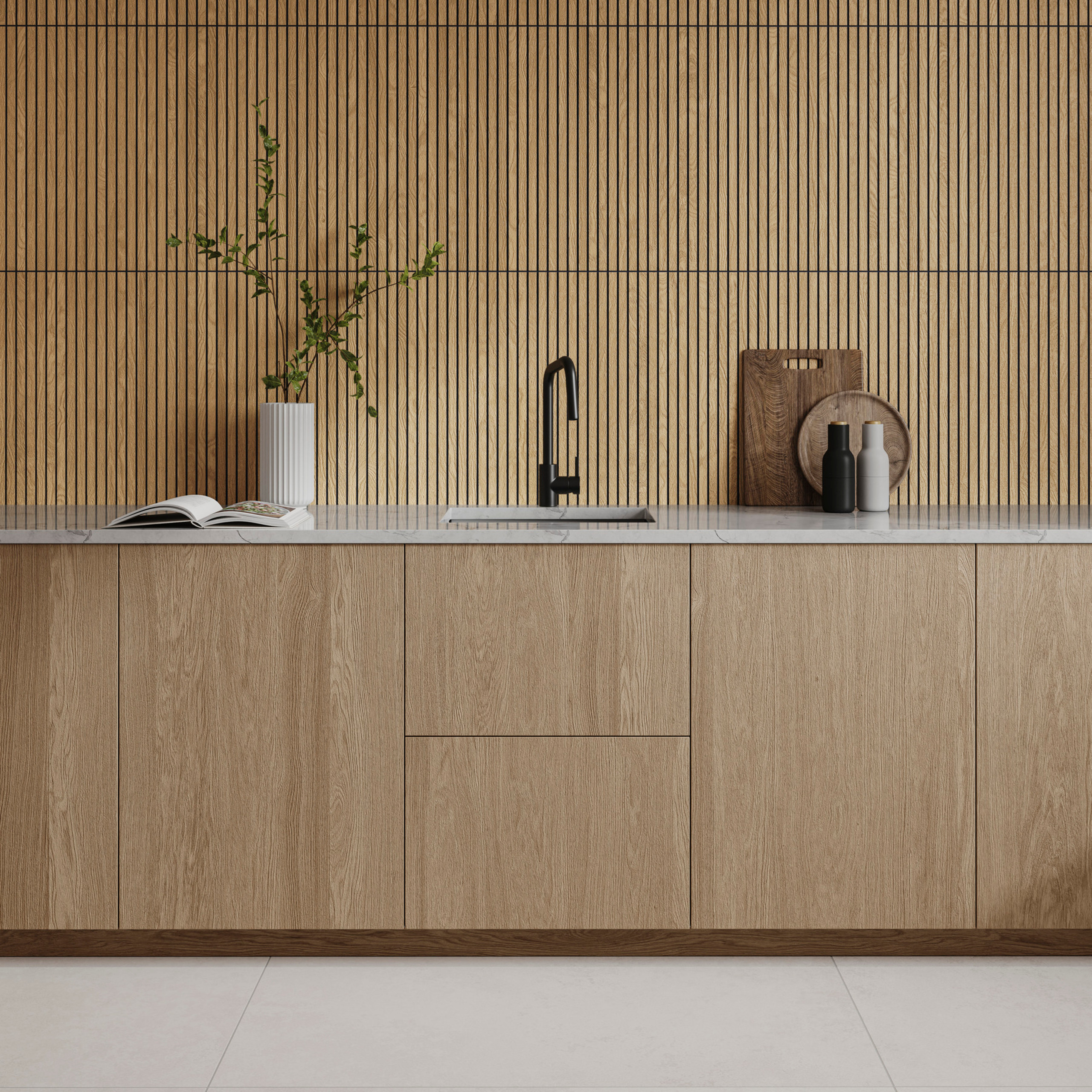 Boseli Oak Wood Panelling Effect Tile (30x60cm) | Tile Warehouse
