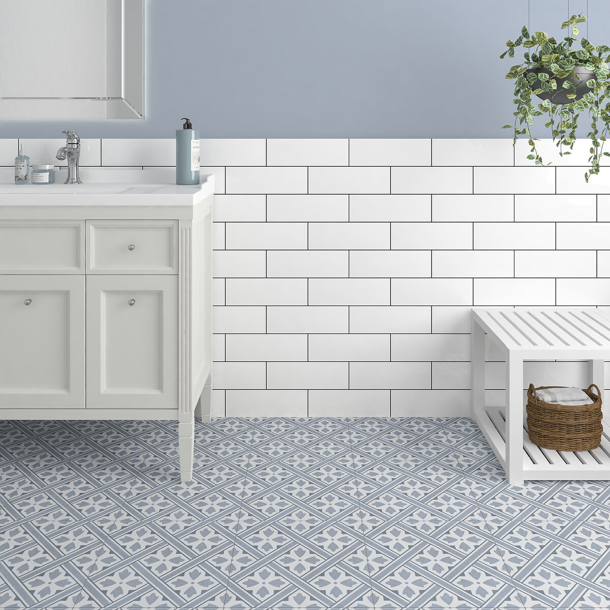 Courtland Blue Pattern Tiles 33x33cm | Tile Warehouse