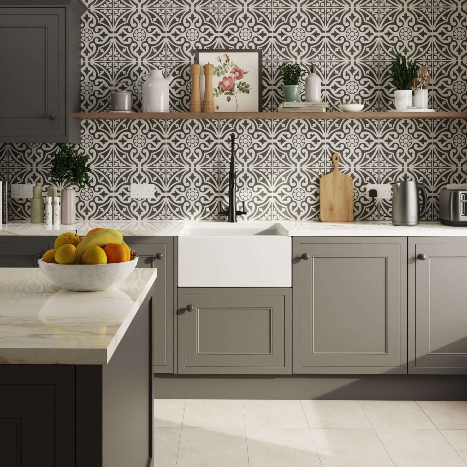 Chartwell Grey Pattern Tiles 33x33 | Tile Warehouse