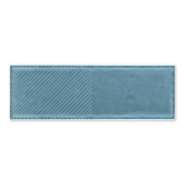 Emotion Light Blue Patterned Tiles 10x30cm | Tile Warehouse