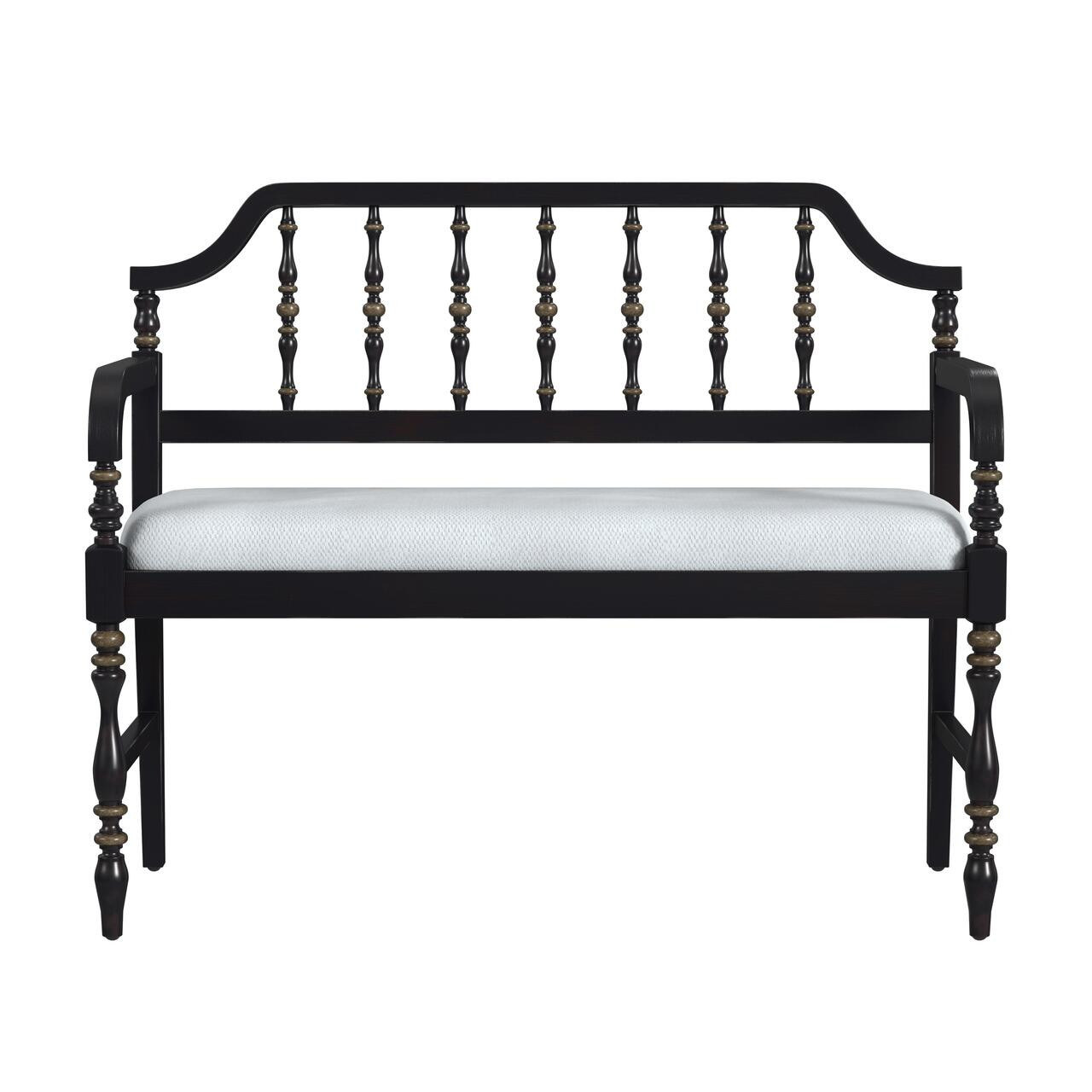 Butler Specialty Emilia Caf? Noir Upholstered Bench Benches | StudioLX