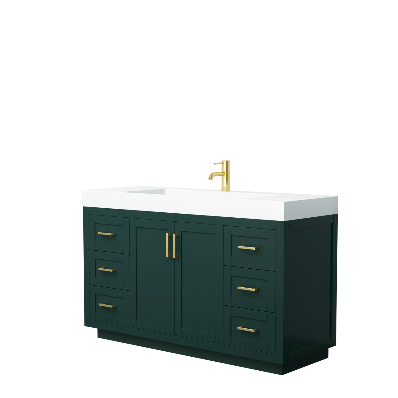 Wyndham Miranda 60 Inch Single Bathroom Vanity In Green, 4 Inch Thick ...