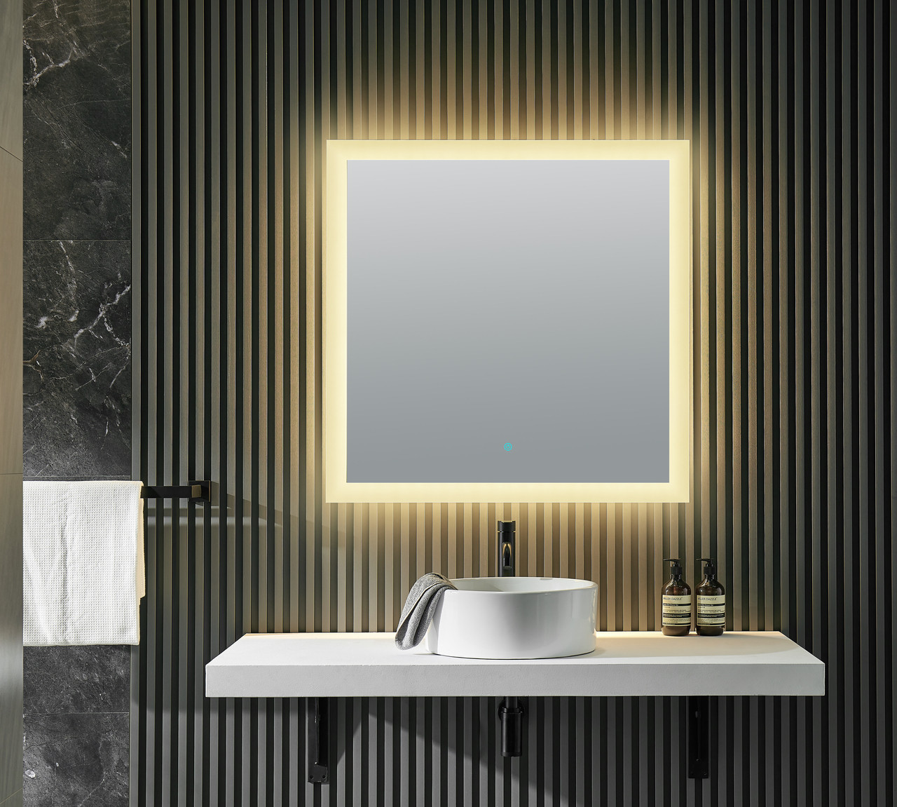 ANZZI Volta 36 In. X 36 In. Frameless Led Bathroom Mirror - BA ...