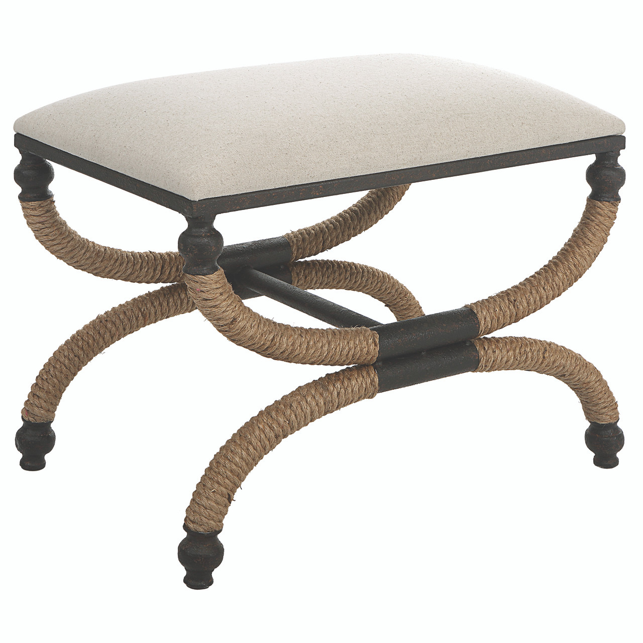 Uttermost Icaria Upholstered Small Bench in Benches at StudioLX