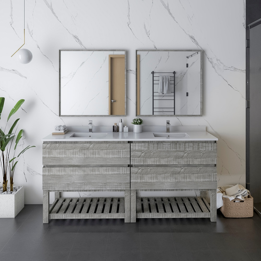 Fresca Formosa 72" Floor Standing Open Bottom Double Sink Modern ...