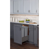 Hardware Resources Double 50 Quart Metal Drawer Box Soft-close Trashcan ...