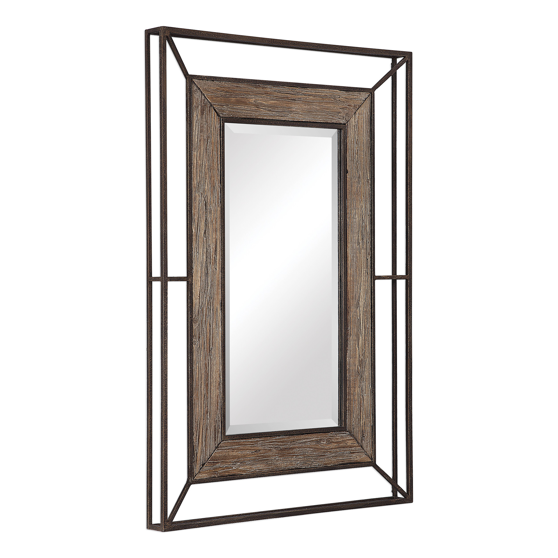 Uttermost Ward Open Framed Wood Mirror in Rectangular Mirrors at StudioLX