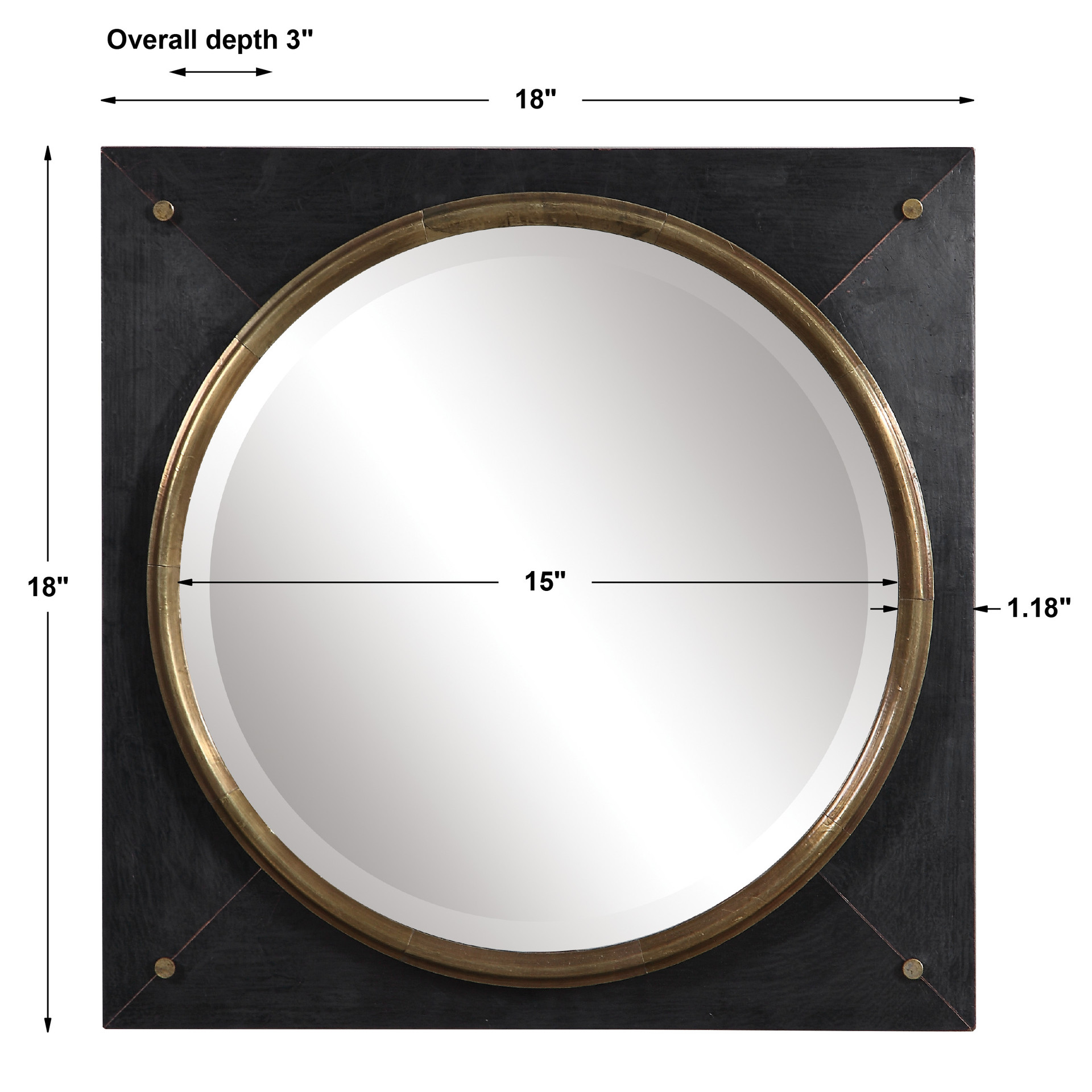 Uttermost Tobiah Modern Square Mirror in Square Mirrors at StudioLX