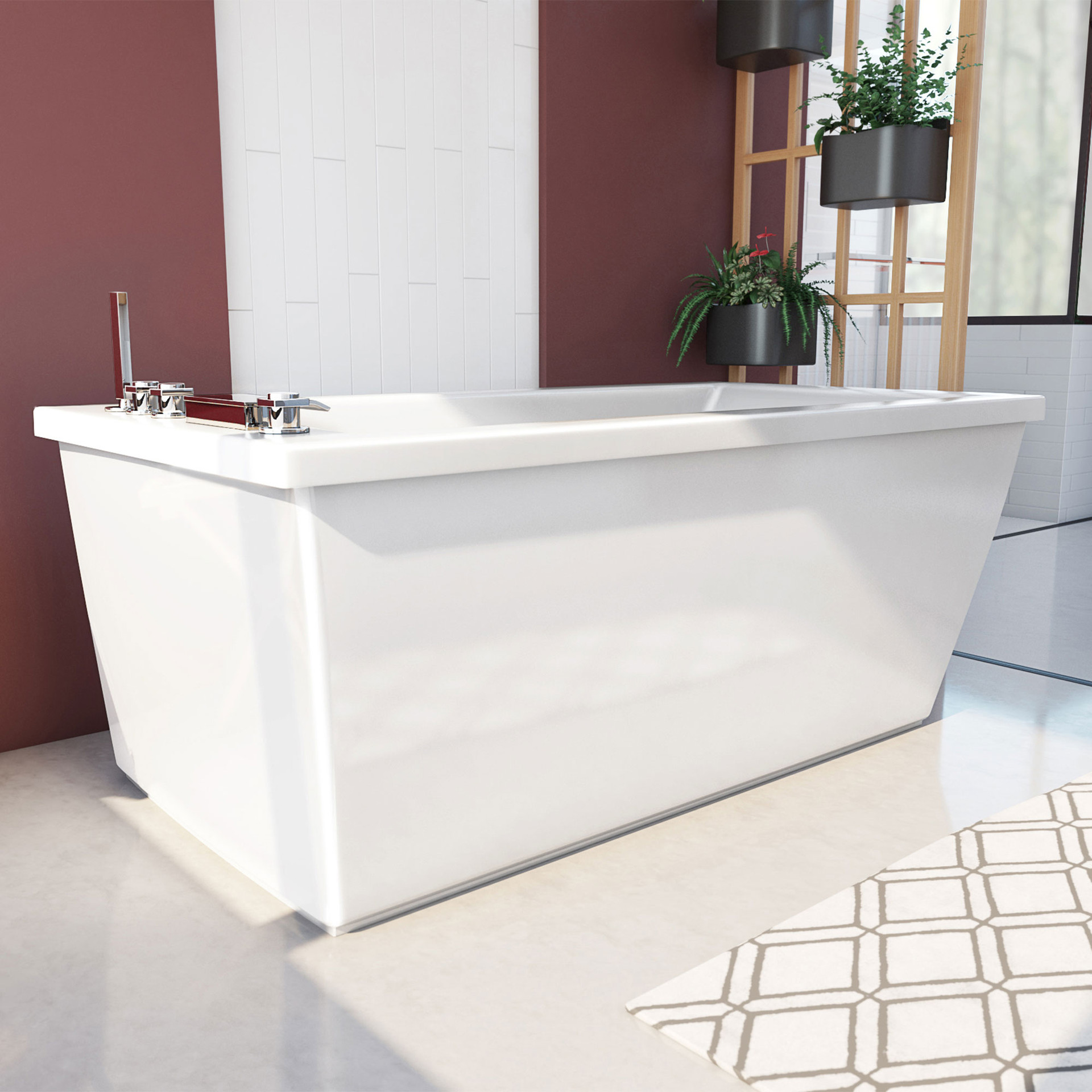 Dreamline Havana 67 In. L X 23 In. H White Acrylic Freestanding Bathtub ...