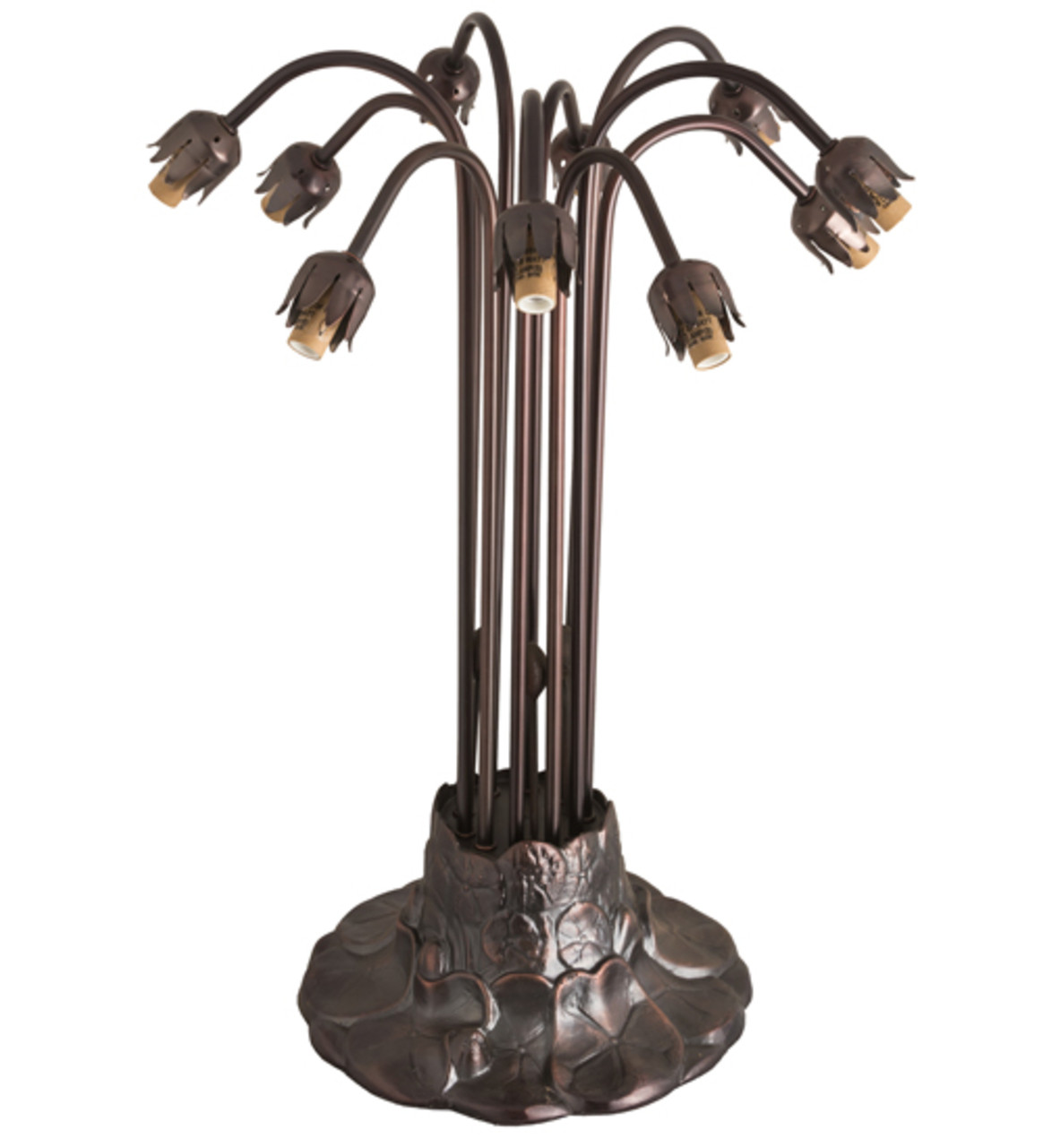Meyda 24" High Blue/white Tiffany Pond Lily 10 Light Table Lamp in ...