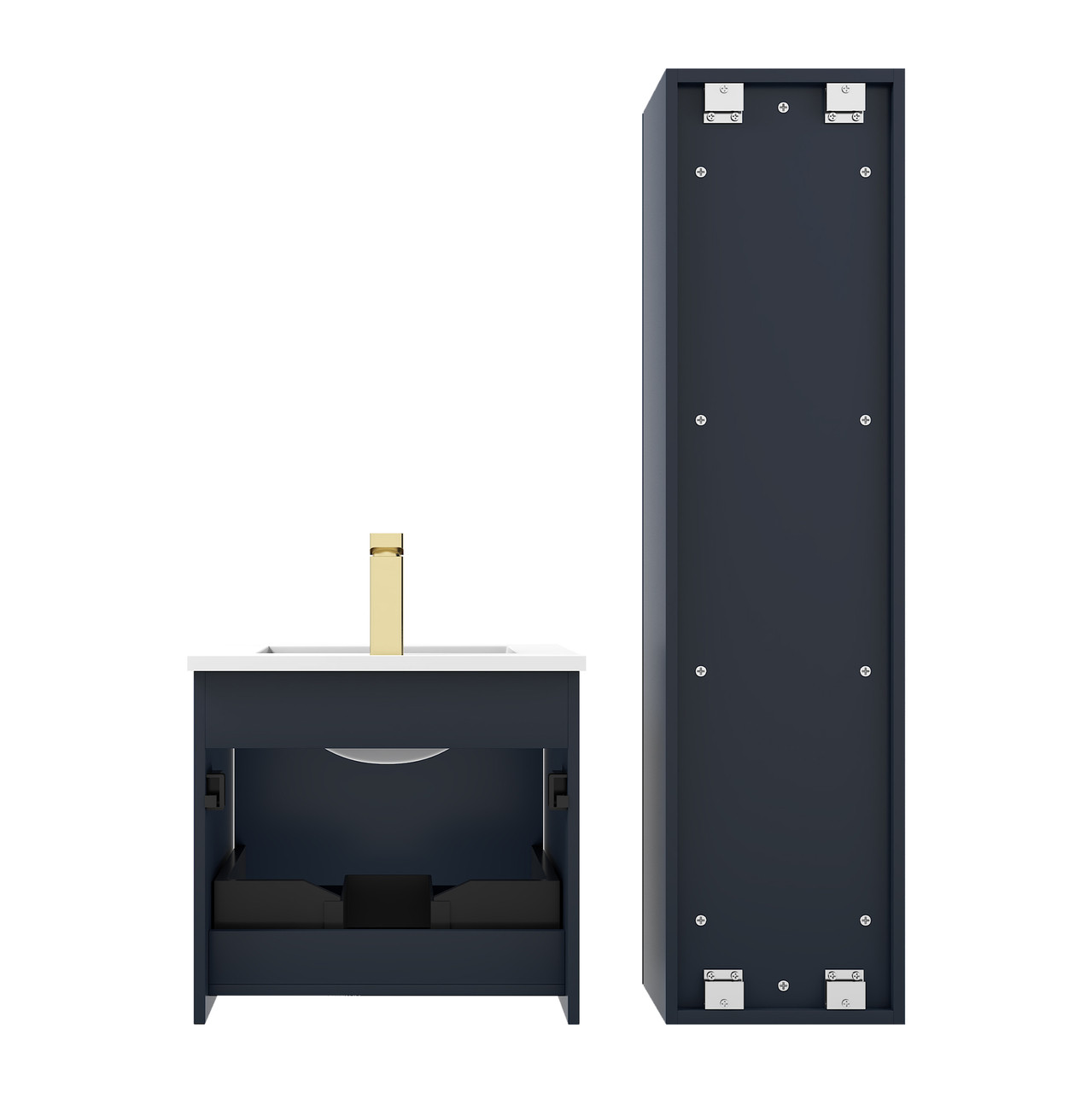 Blossom 20" Floating Bathroom Vanity With Sink & Side Cabinet - Night ...