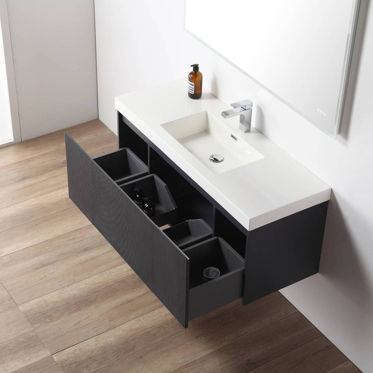 Blossom 48" Floating Bathroom Vanity With Single Sink - Night Blue in ...