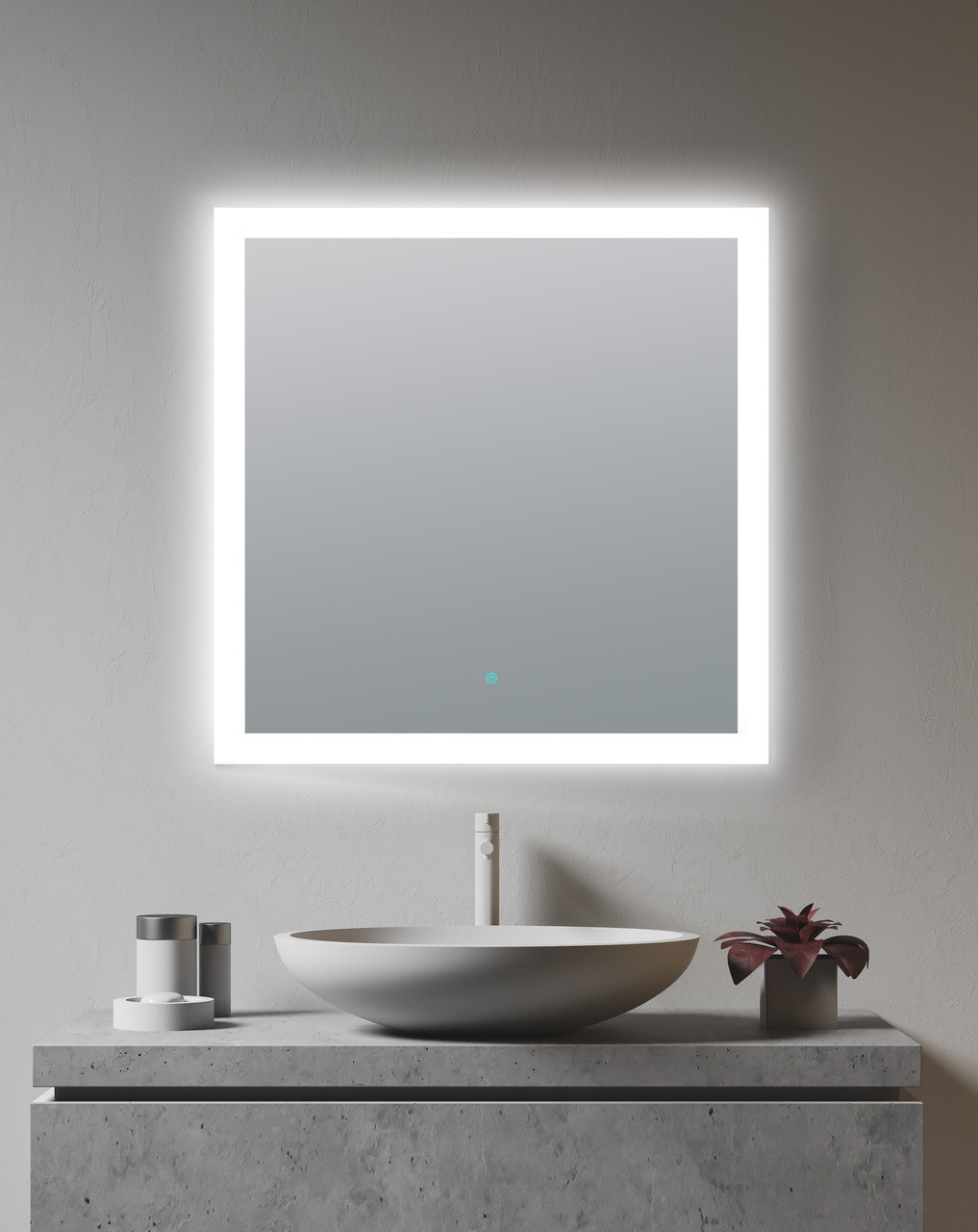 ANZZI Volta 36 In. X 36 In. Frameless Led Bathroom Mirror - BA ...