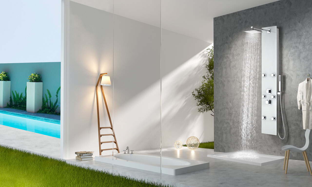 ANZZI Jaguar 60 In. 6-jetted Full Body Shower Panel With Heavy Rain ...