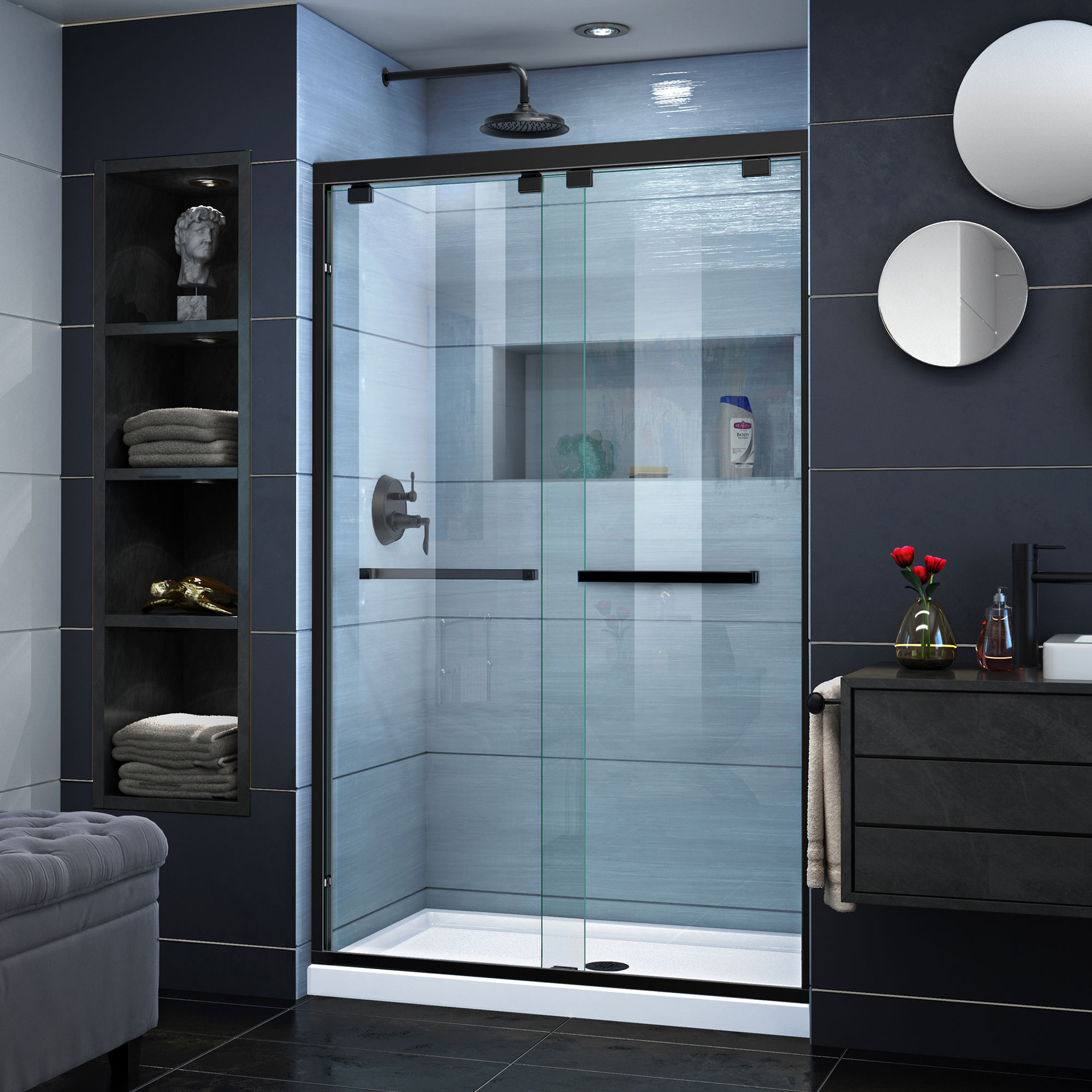 Dreamline Encore 44-48 In. W X 76 In. H Semi-frameless Bypass Sliding ...