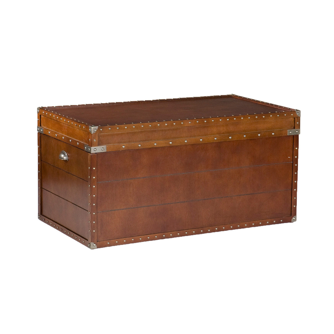 Southern Enterprises Steamer Trunk Cocktail Table in Coffee & Cocktail ...