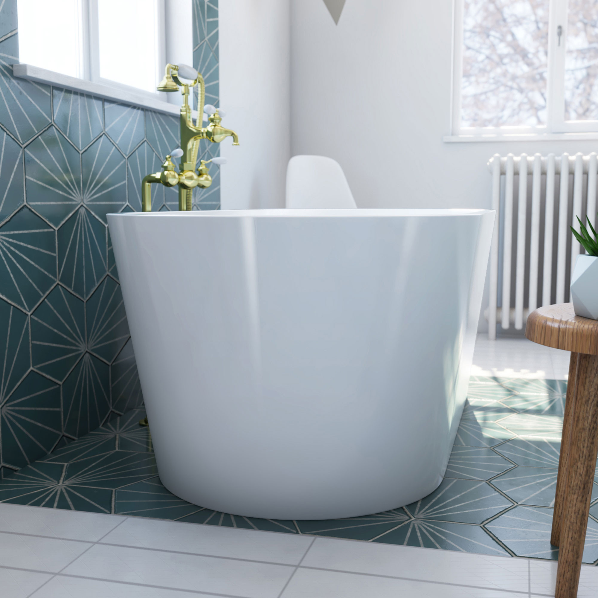 Dreamline Havana 67 In. L X 23 In. H White Acrylic Freestanding Bathtub ...
