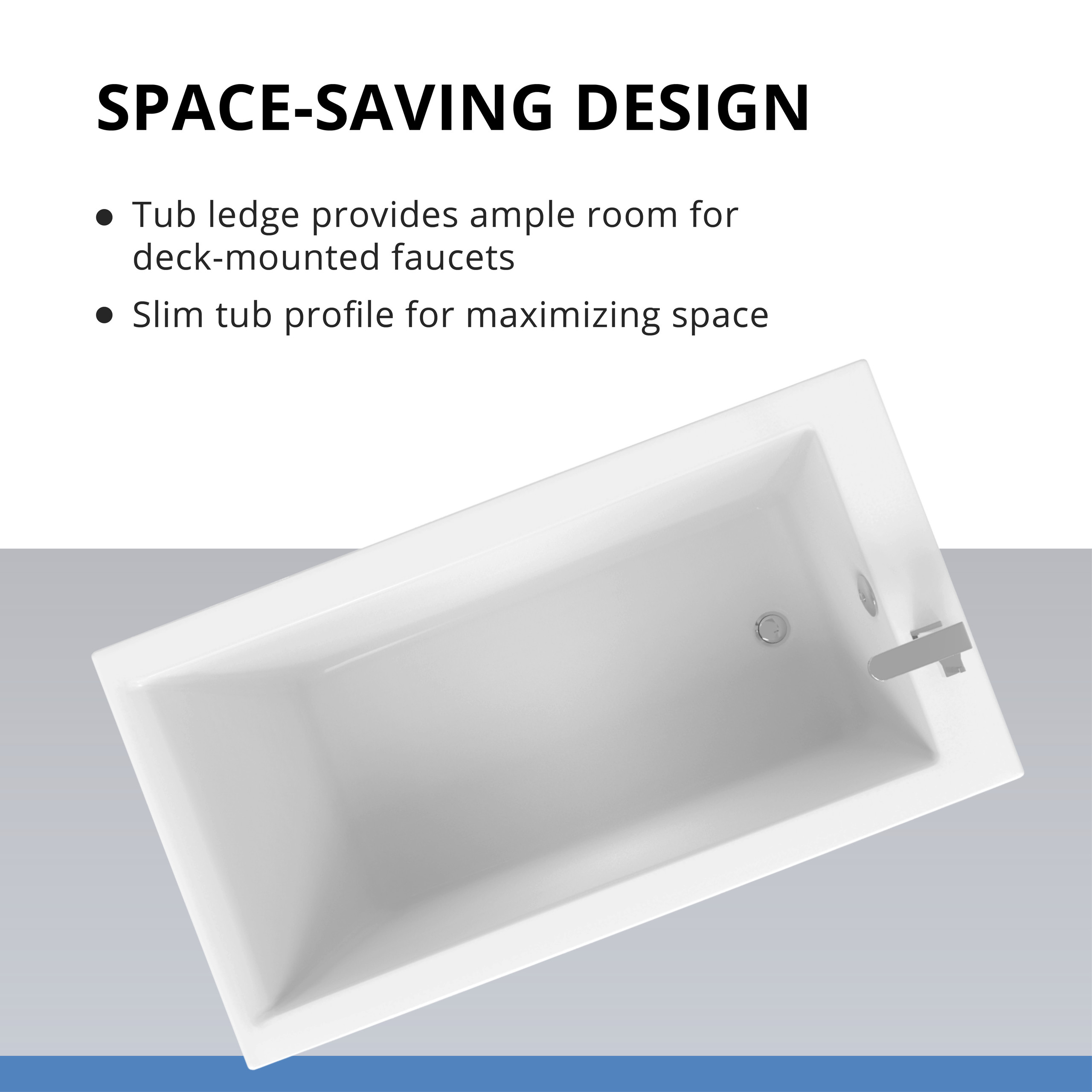 Dreamline Levantine 60 In. L X 23 In. H White Acrylic Freestanding ...