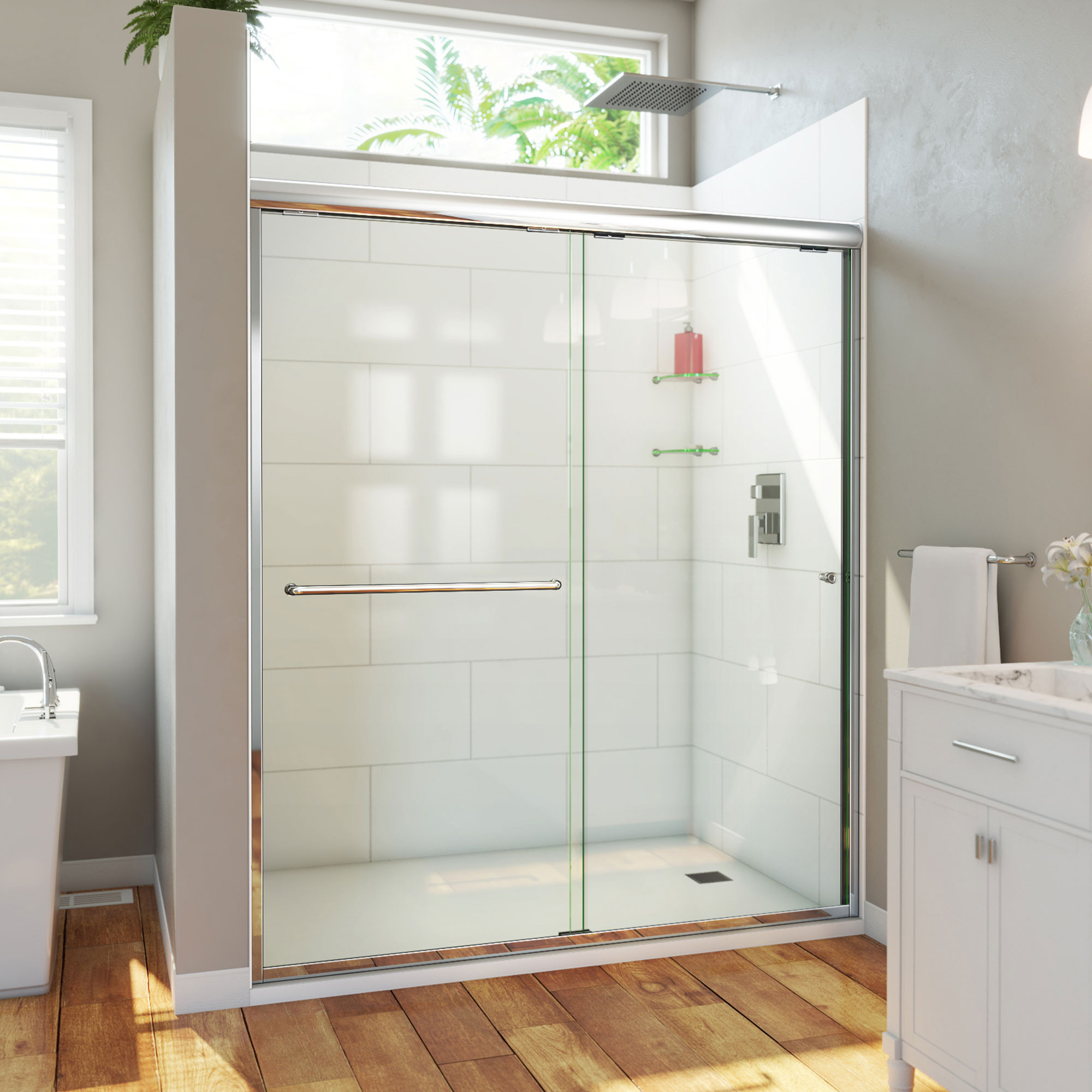 Dreamline Alliance Pro Ml 56-60 In. W X 70 1/2 In. H Semi-frameless Sliding Shower Door In ...