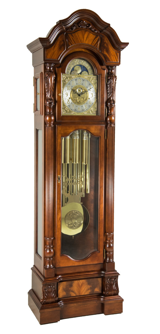 Hermle Anstead Floor Clock - Cherry, Tubular in Floor Clocks at StudioLX