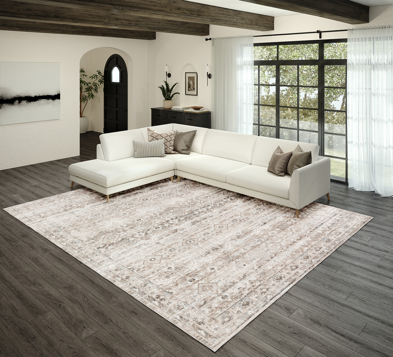 Addison Rugs AAS37 Ansley Power Woven Tan Area Rug - 3'2" X 5'1 ...