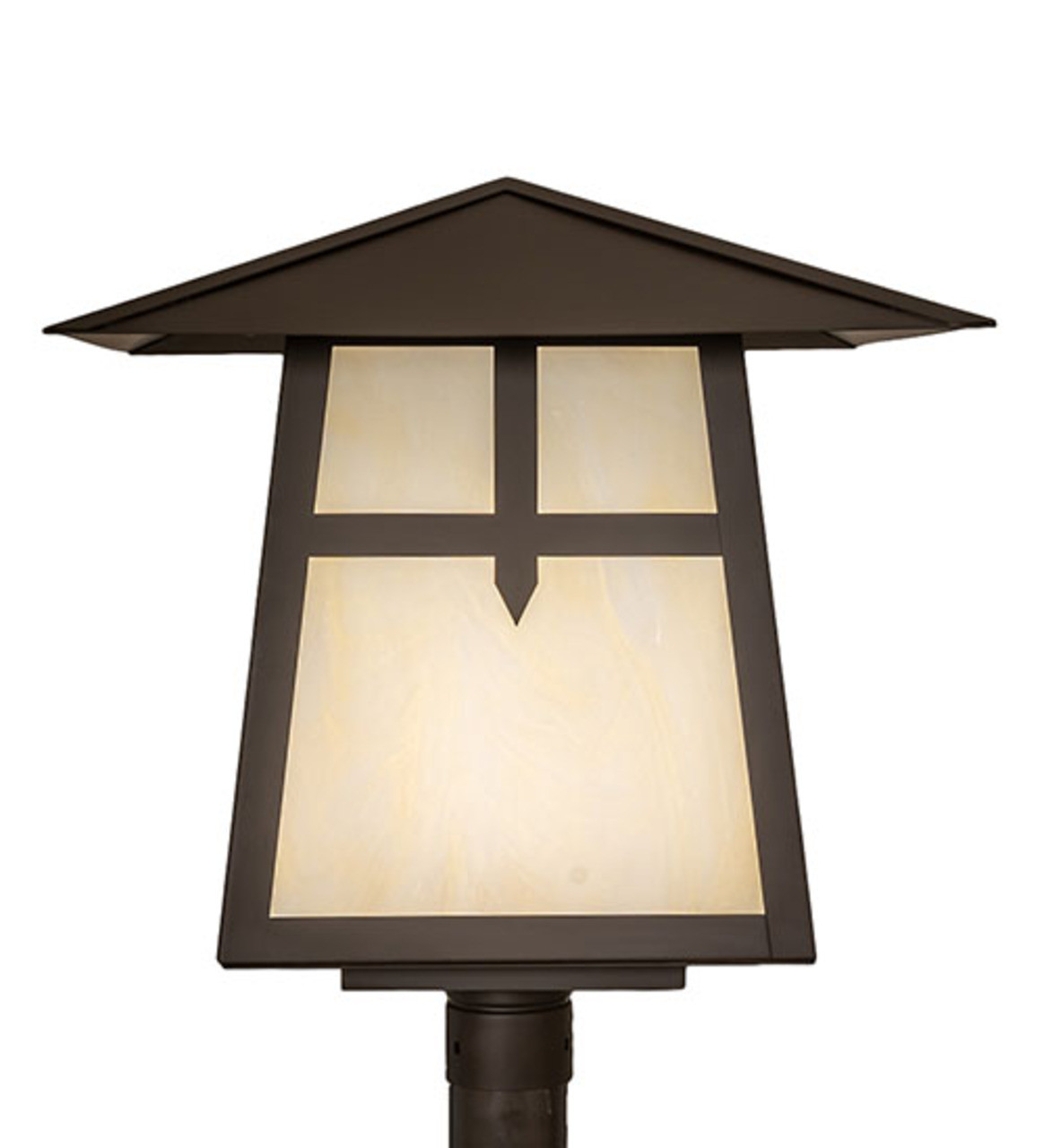 Meyda 20" Square Stillwater Cross Mission Post Mount in Outdoor Post ...