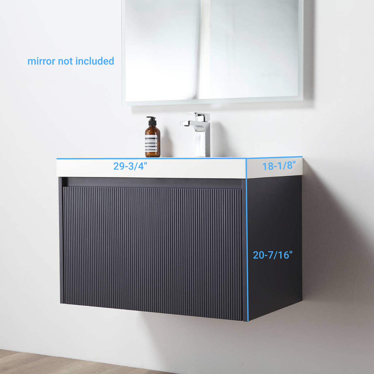 Blossom 30" Floating Bathroom Vanity With Sink - Night Blue in Single ...