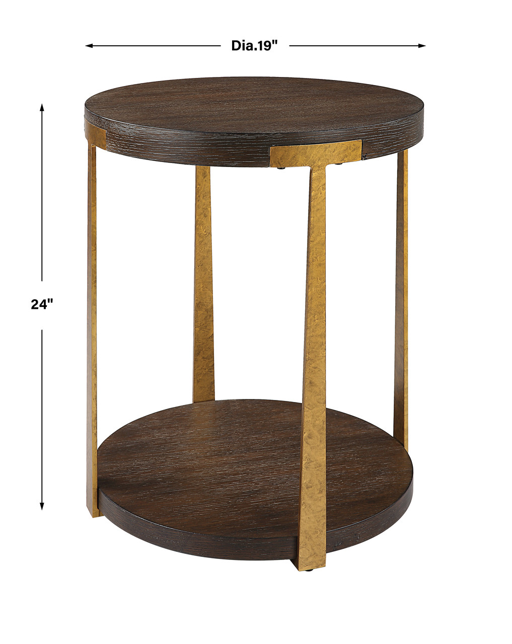 Uttermost Palisade Round Wood Side Table in End Tables at StudioLX