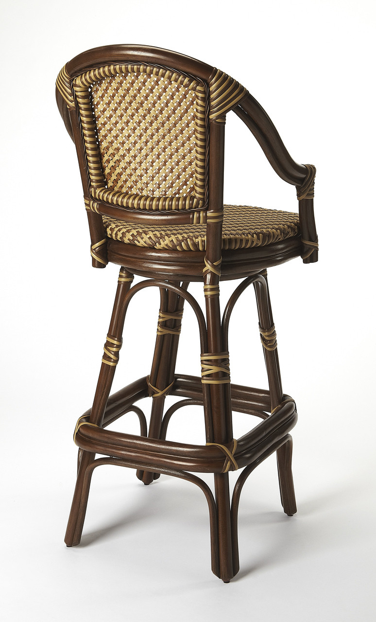 Butler Specialty Butler Renata Rattan Bar Stool Bar Stools - Stationary ...