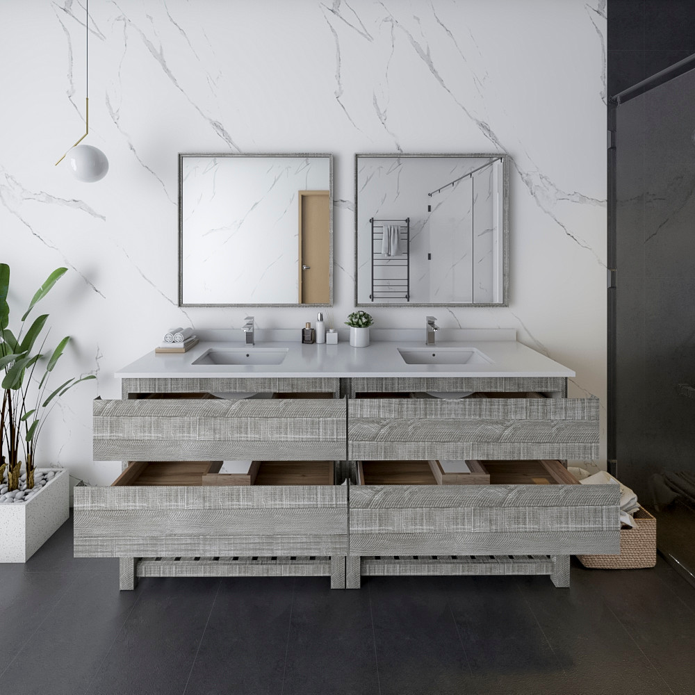 Fresca Formosa 72" Floor Standing Open Bottom Double Sink Modern ...