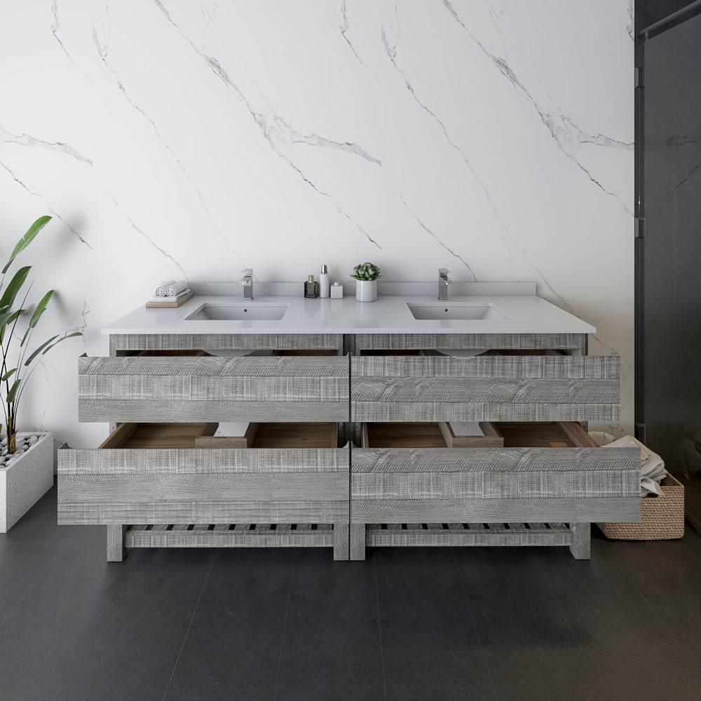 Fresca Formosa 72" Floor Standing Open Bottom Double Sink Modern ...