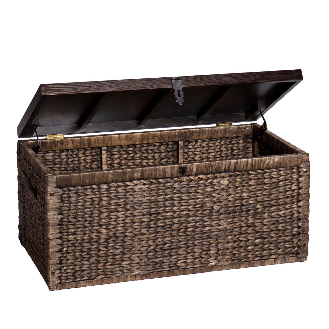 Southern Enterprises Water Hyacinth Storage Trunk - Blackwashed W ...