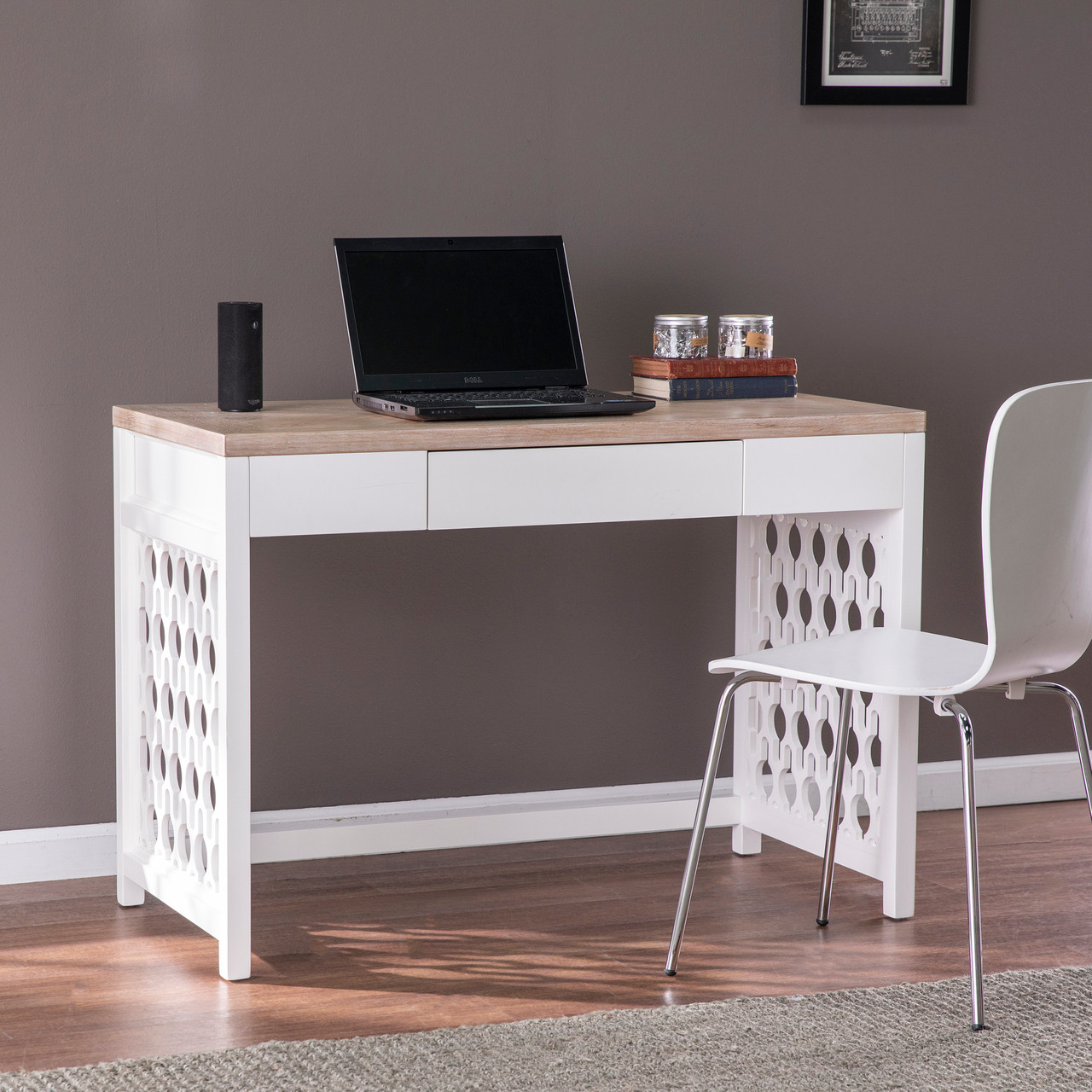 Southern Enterprises Helston Black Writing Desk in Home Office Desks at ...