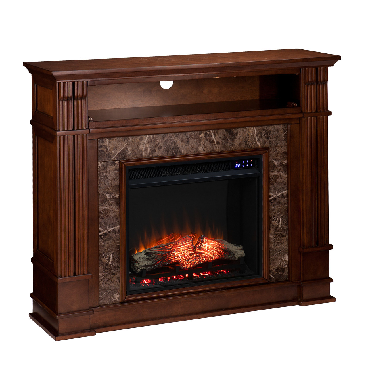 Southern Enterprises Highgate Media Touch Screen Electric Fireplace in ...