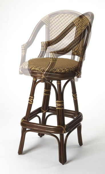 Butler Specialty Butler Renata Rattan Bar Stool Bar Stools - Stationary ...