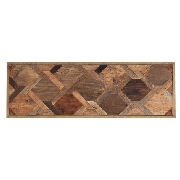 Southern Enterprises Dorville Reclaimed Wood Patchwork Console Table in ...