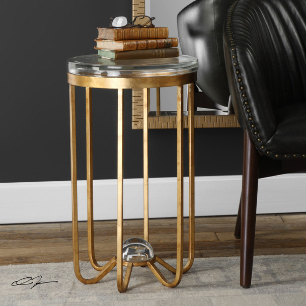 Uttermost Allura Gold Accent Table in End Tables at StudioLX