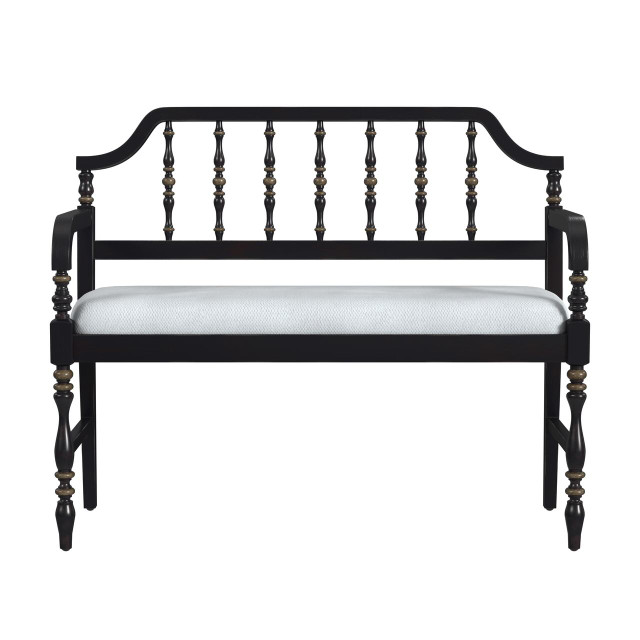 Butler Specialty Emilia Caf? Noir Upholstered Bench Benches | StudioLX