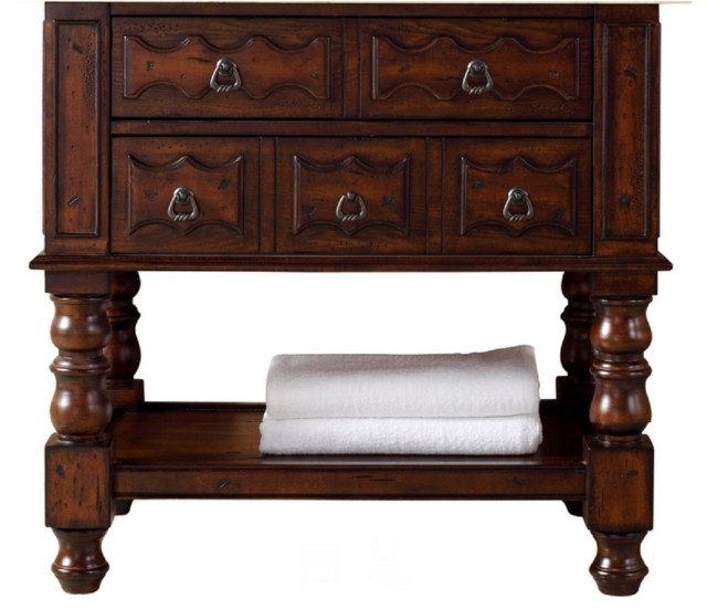 James Martin Castilian 36" Single Vanity Cabinet, Aged Cognac in Single ...