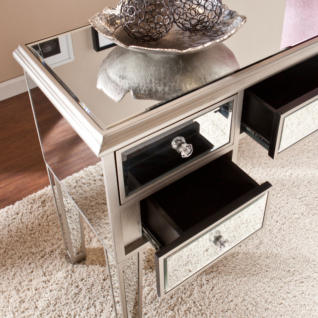 Southern Enterprises Mirage Mirrored Cabinet in Accent Cabinets at StudioLX