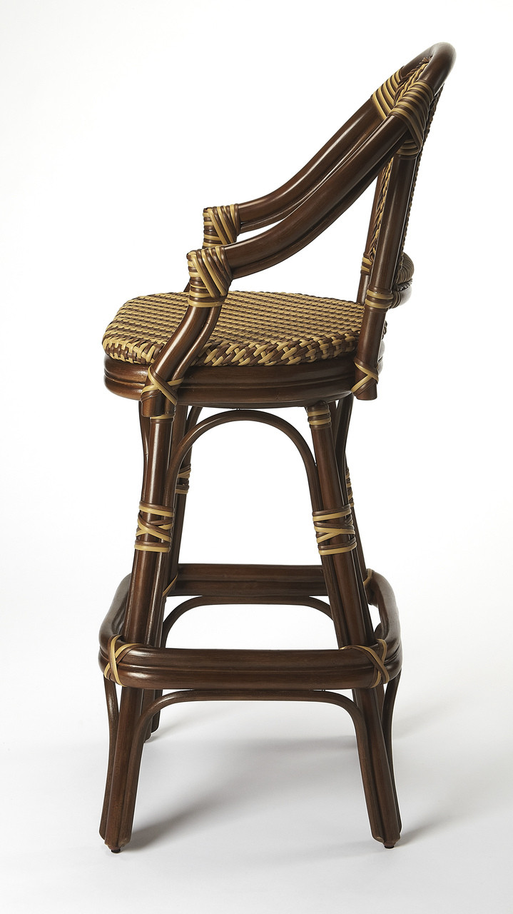 Butler Specialty Butler Renata Rattan Bar Stool Bar Stools - Stationary ...