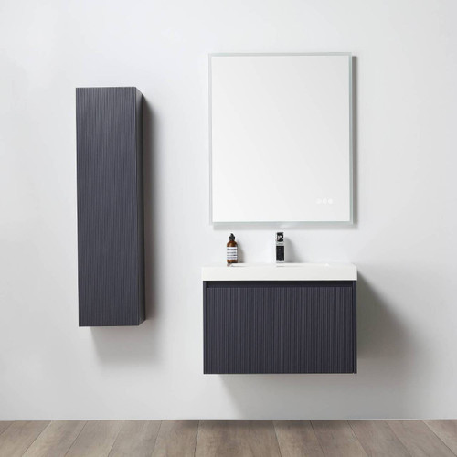 Blossom 30" Floating Bathroom Vanity With Sink & Side Cabinet - Night ...